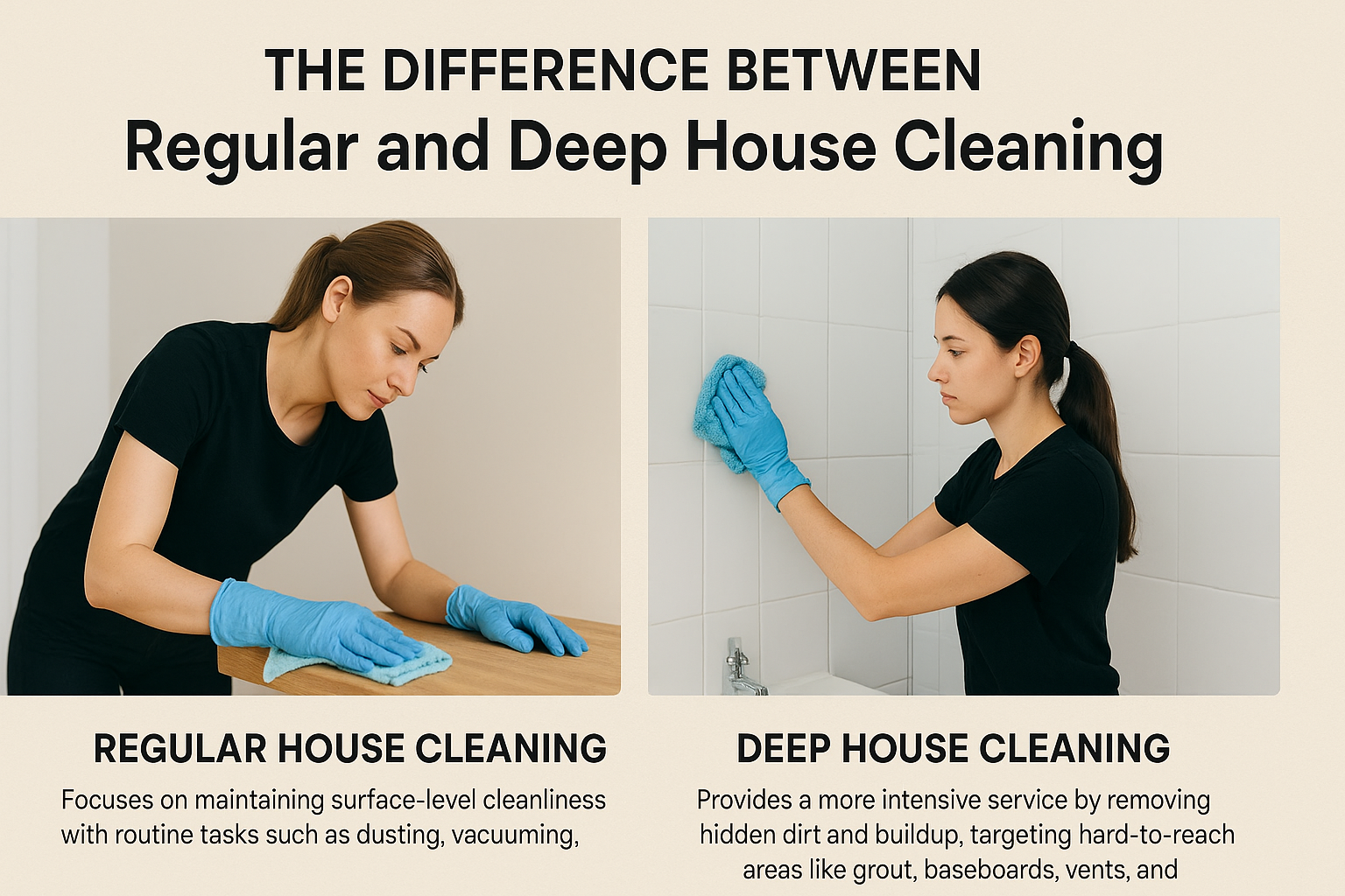 Difference Between Regular & Deep House Cleaning? Sparkle & Shine